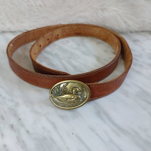 Unbranded | Accessories | Vintage Womens Genuine Leather Solid Brass ...